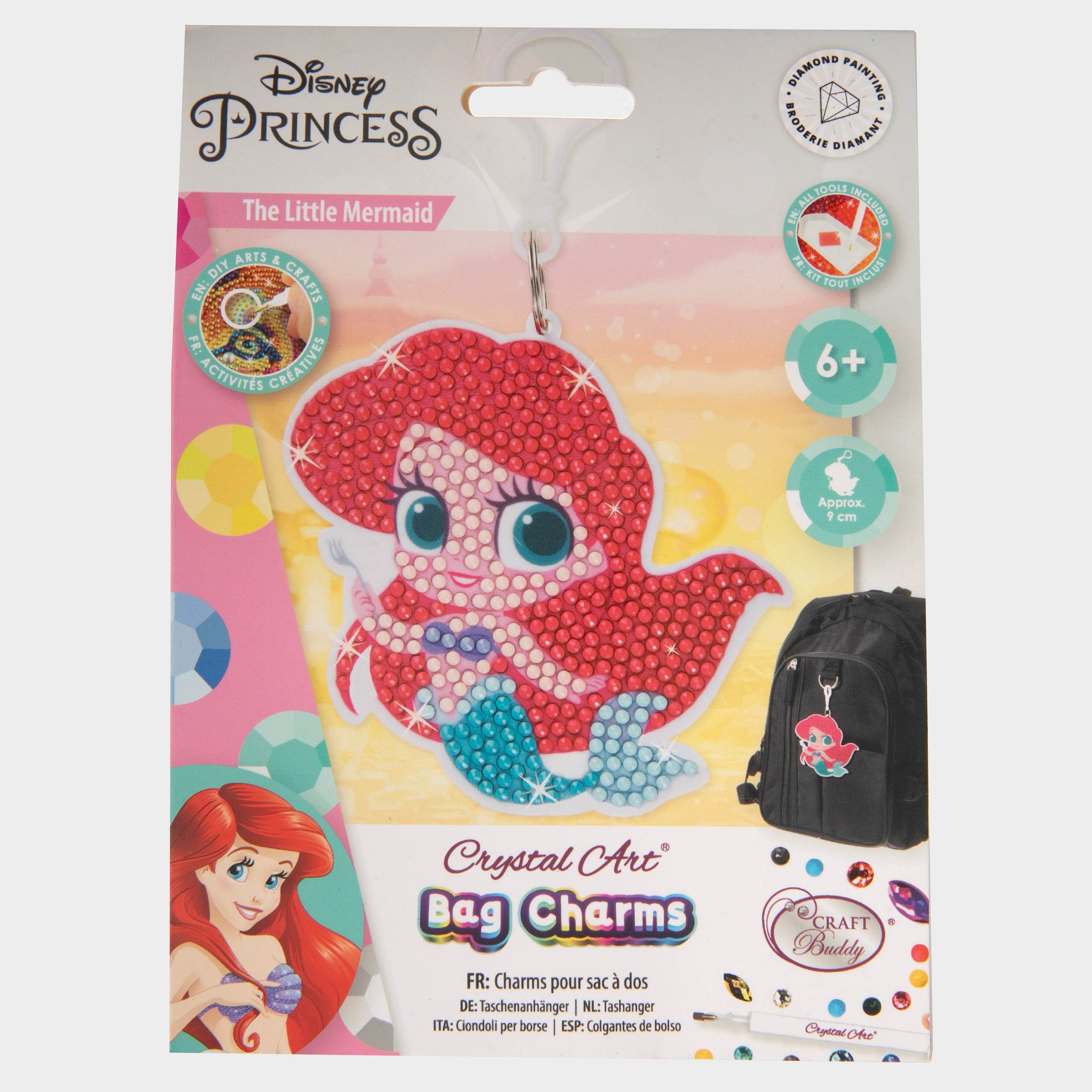 Disney The Little Mermaid Ariel Crystal Art Charm Keyring – Character.com