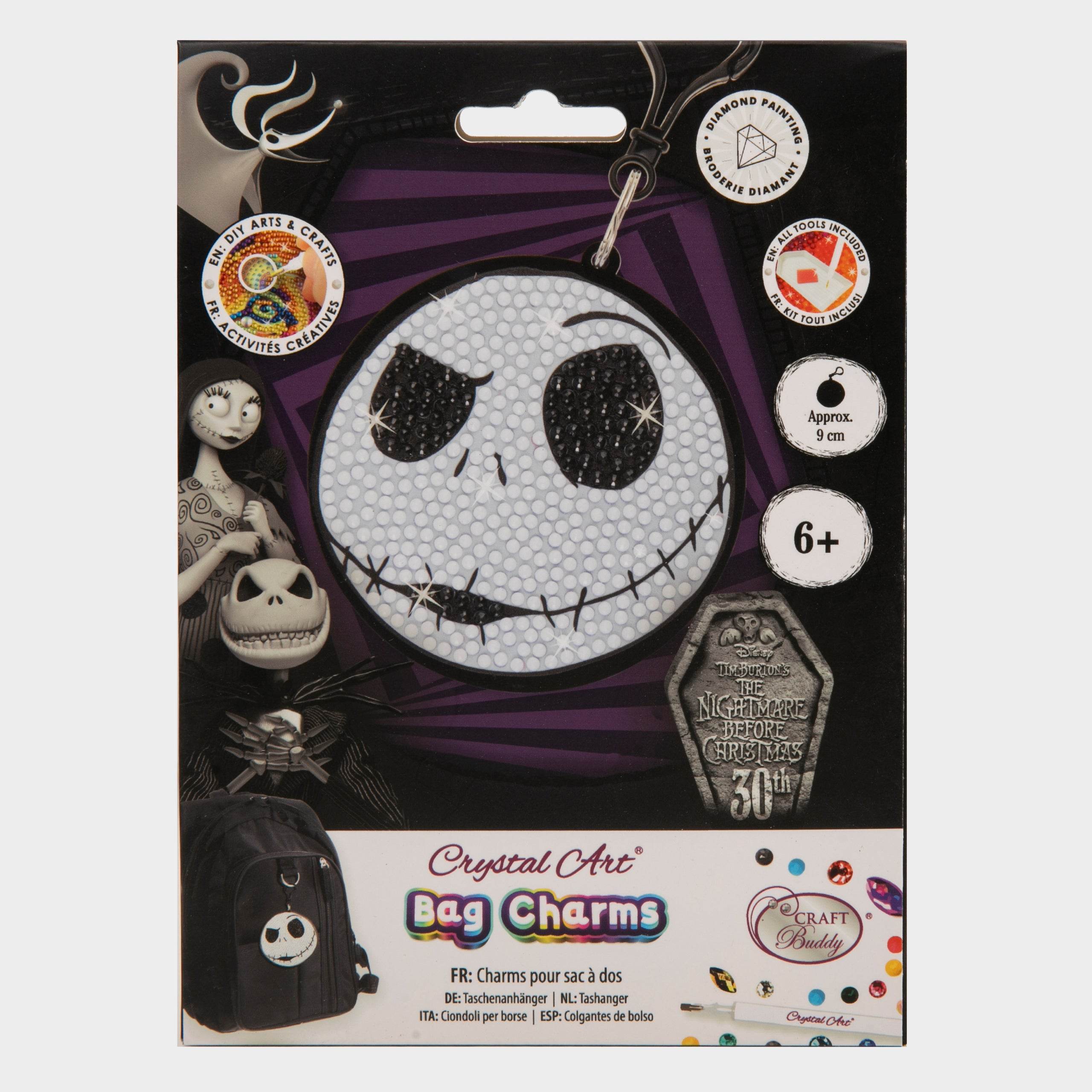The Nightmare Before Christmas Jack Skellington Crystal Art Keyring ...