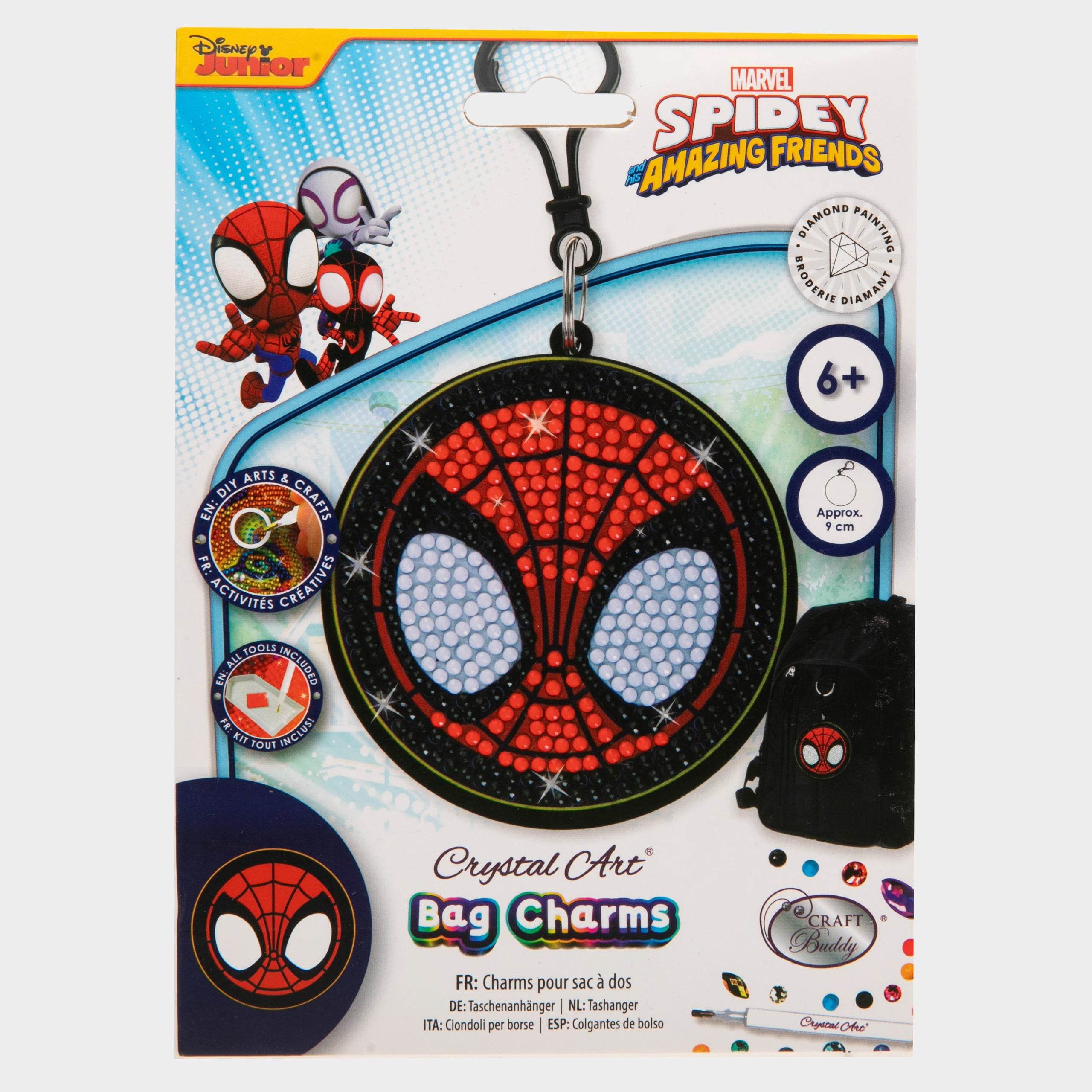 Spiderman Crystal Art Charm Keyring – Character.com