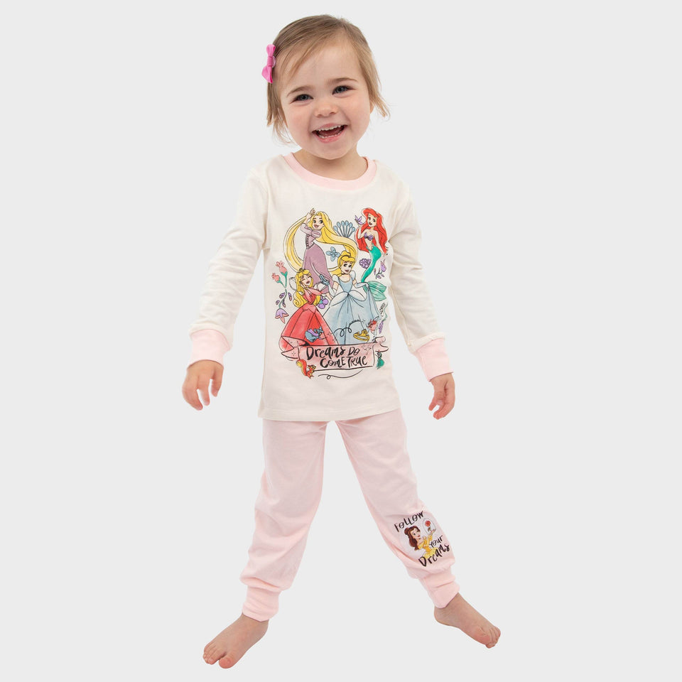 Disney Princess Girls Pyjamas | Cinderella, Ariel | Snuggle Fit | Pink ...
