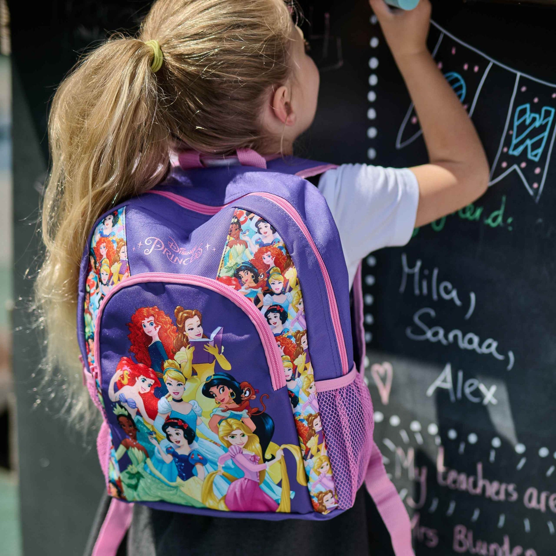 Disney Princess Girls Backpack | Ariel, Cinderella & Snow White ...