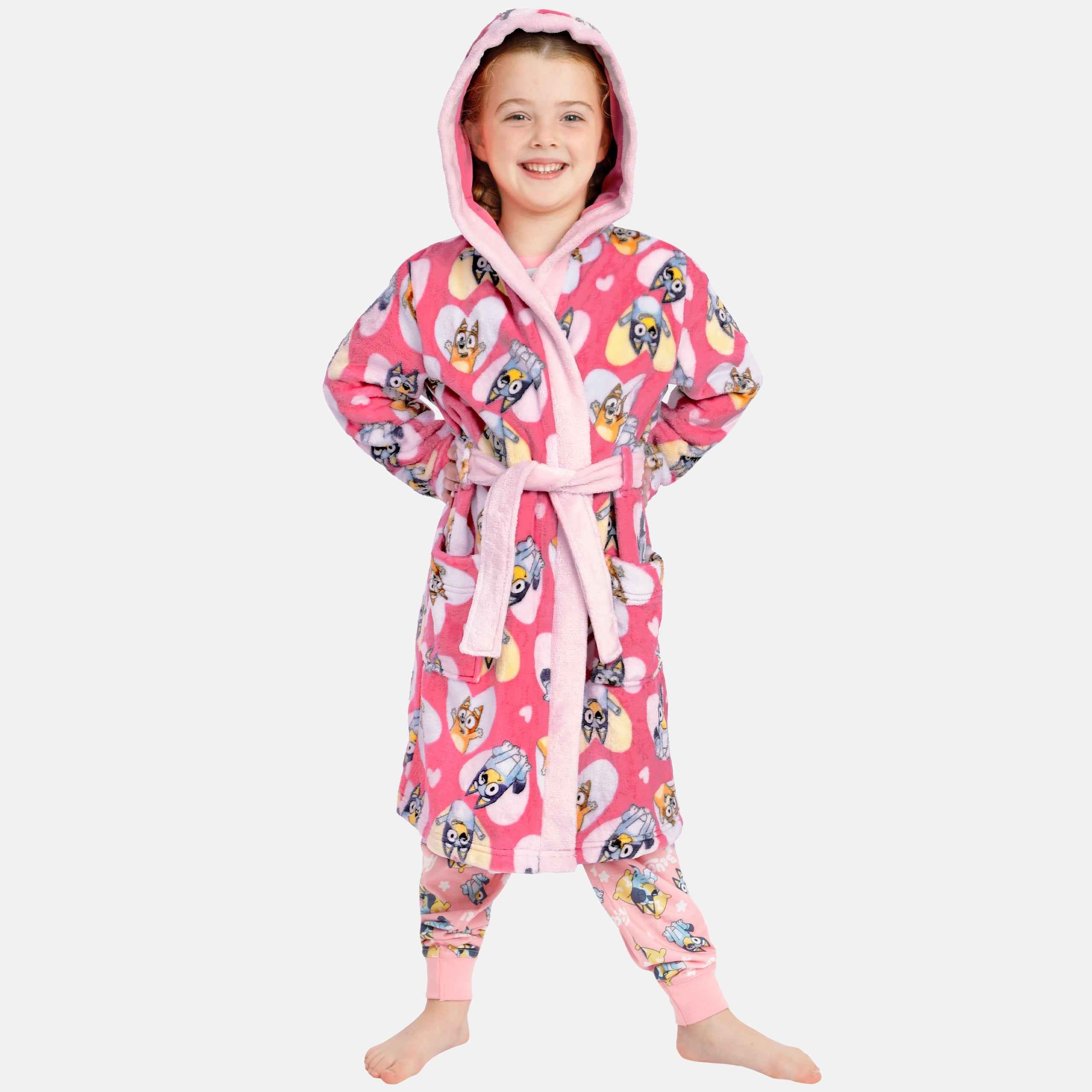 Bluey Dressing Gown | Pink Girls Dressing Gown | Girls Bathrobe ...