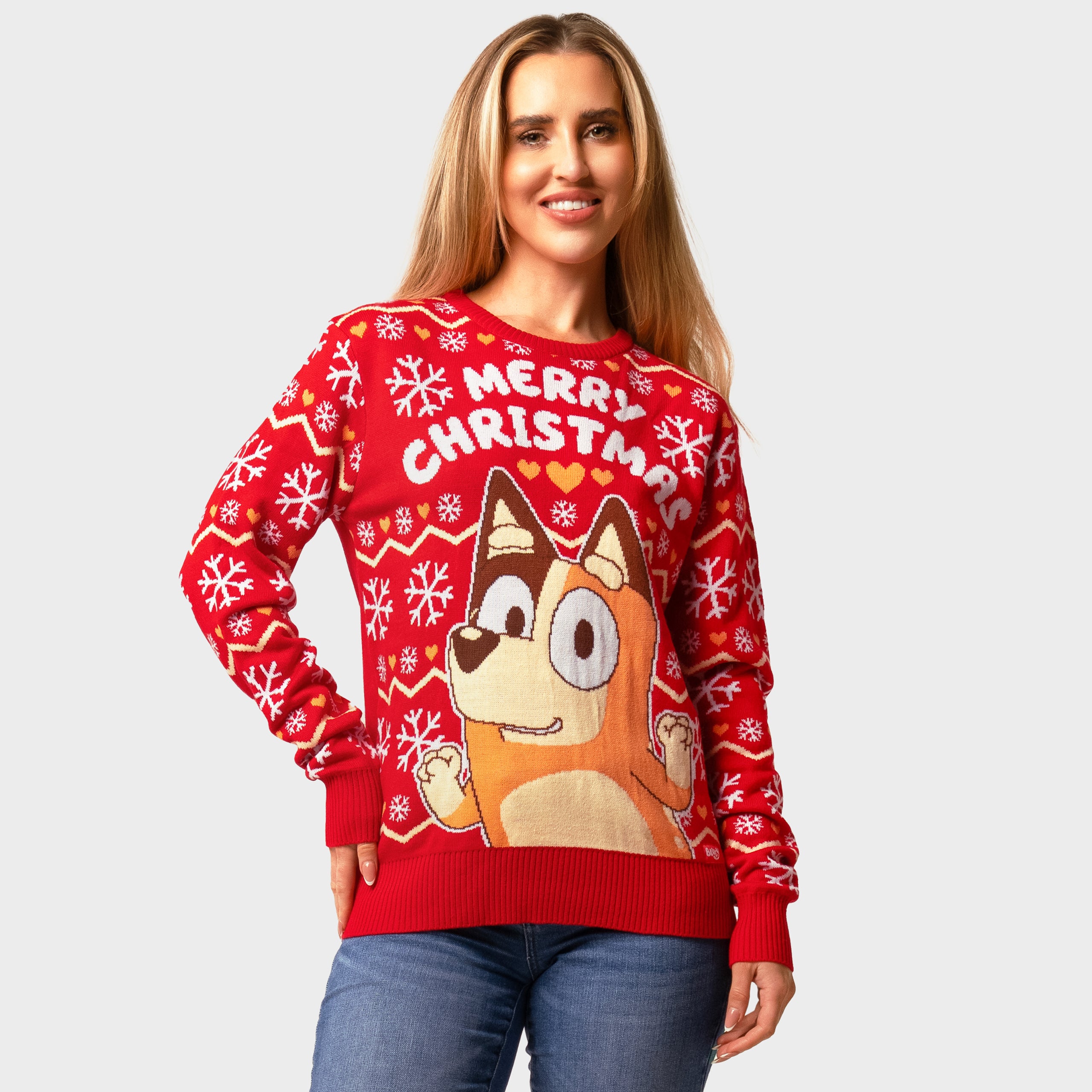 Bluey Christmas Jumper | Chilli Pullover | Ladies Knitted Sweater ...