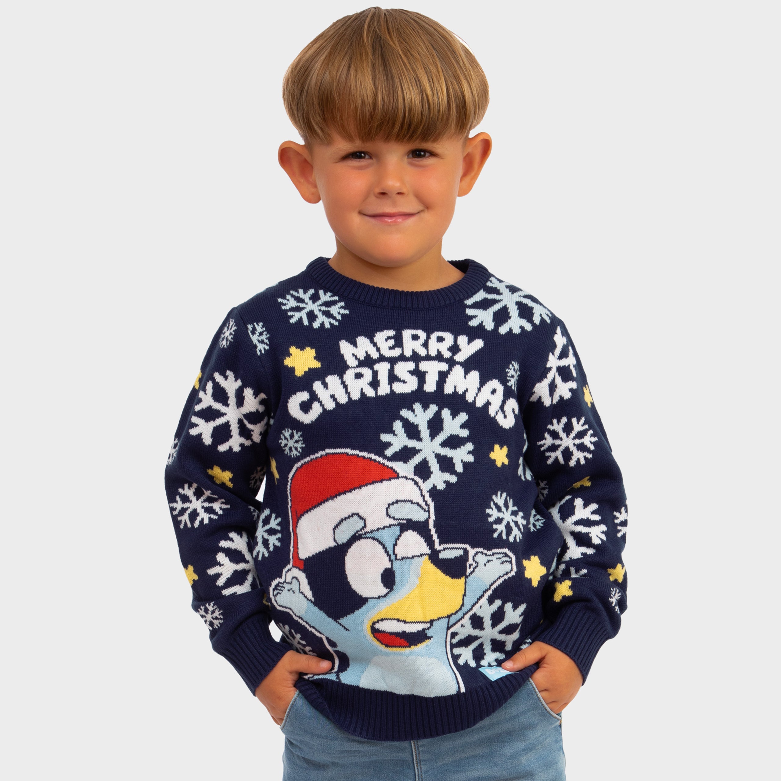 Bluey Boys Christmas Jumper | Festive Knitted Sweater | Bluey Xmas ...