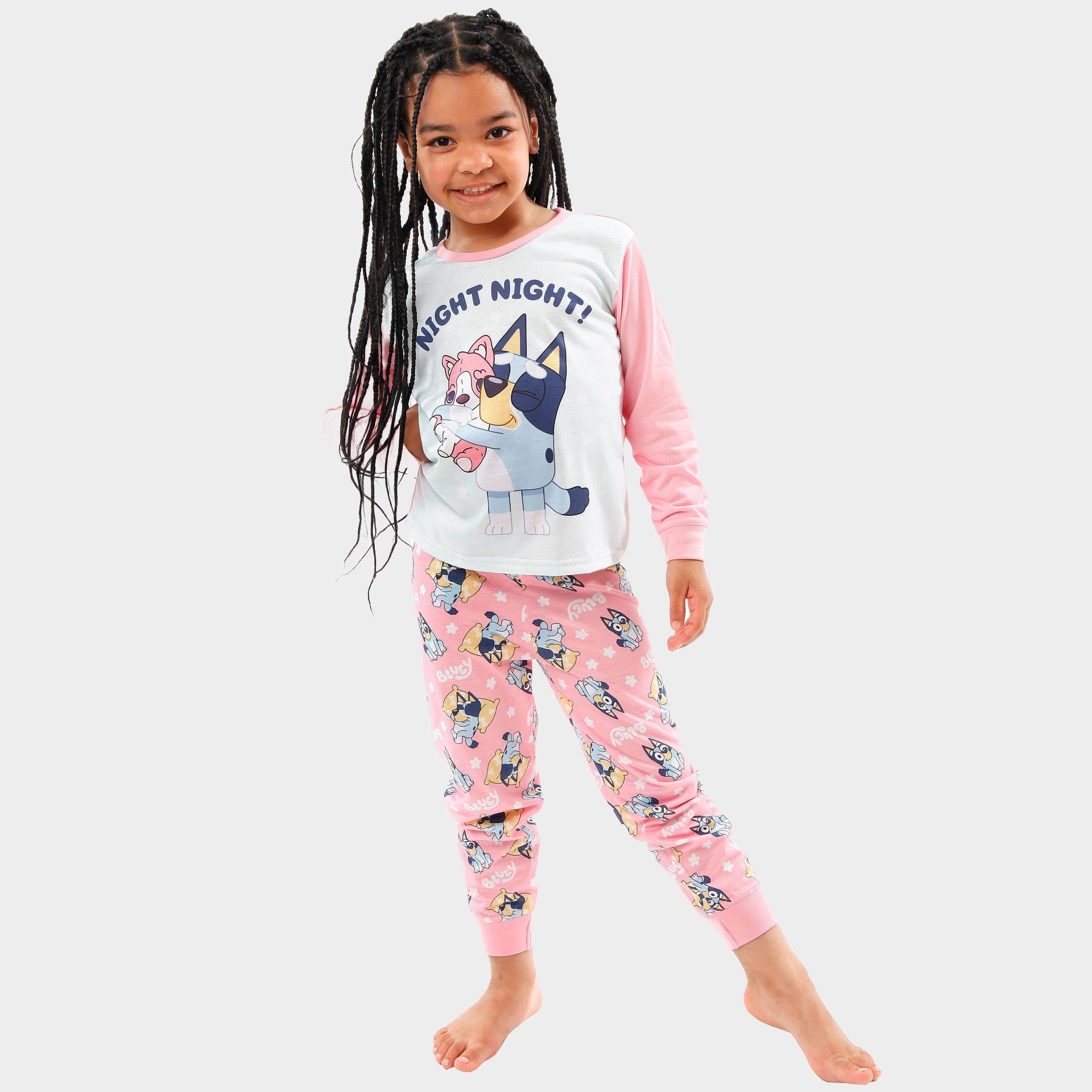 Bluey Girls Pyjamas | Long Sleeve PJs | Bluey & Bingo | Pink ...
