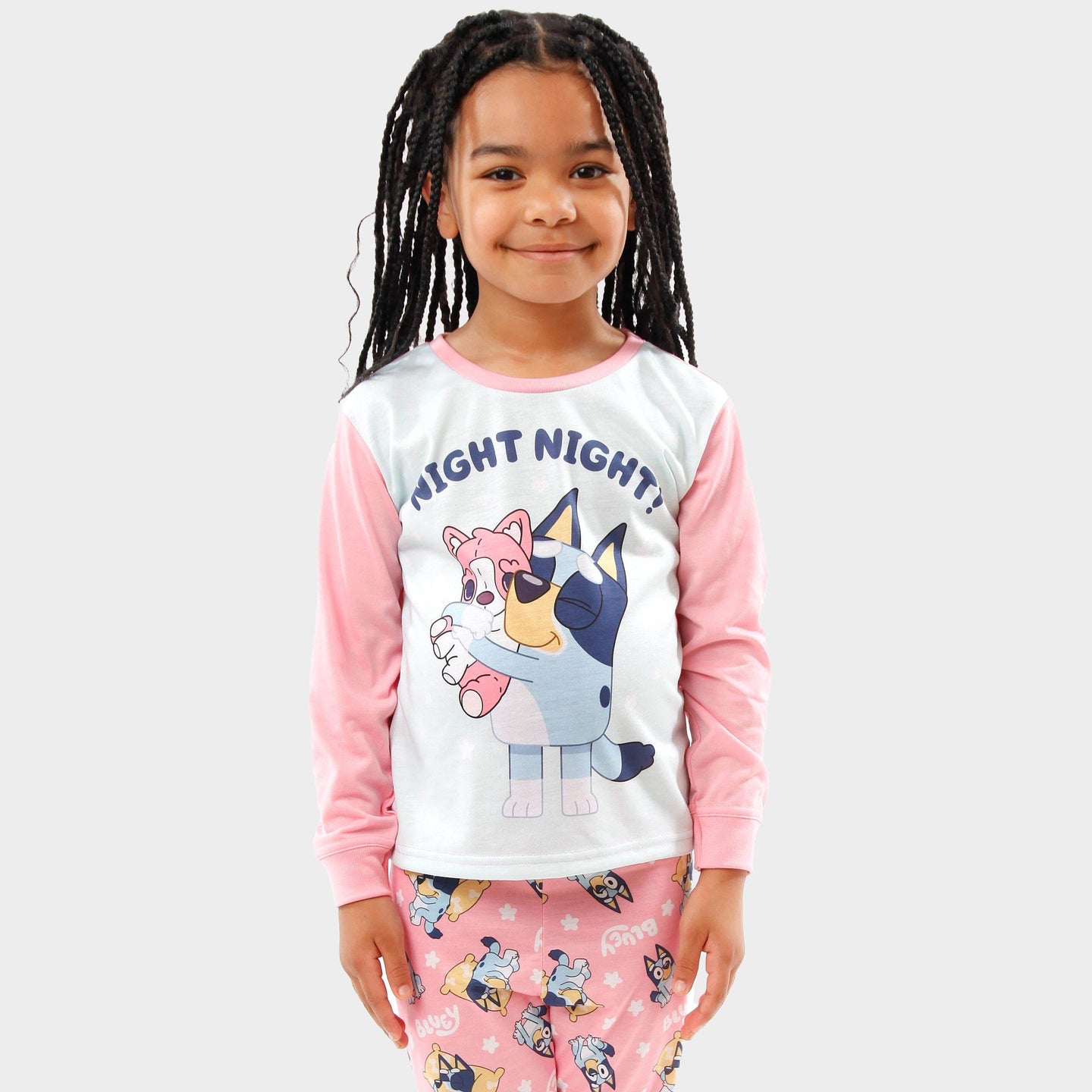 Bluey Girls Pyjamas | Long Sleeve PJs | Bluey & Bingo | Pink ...
