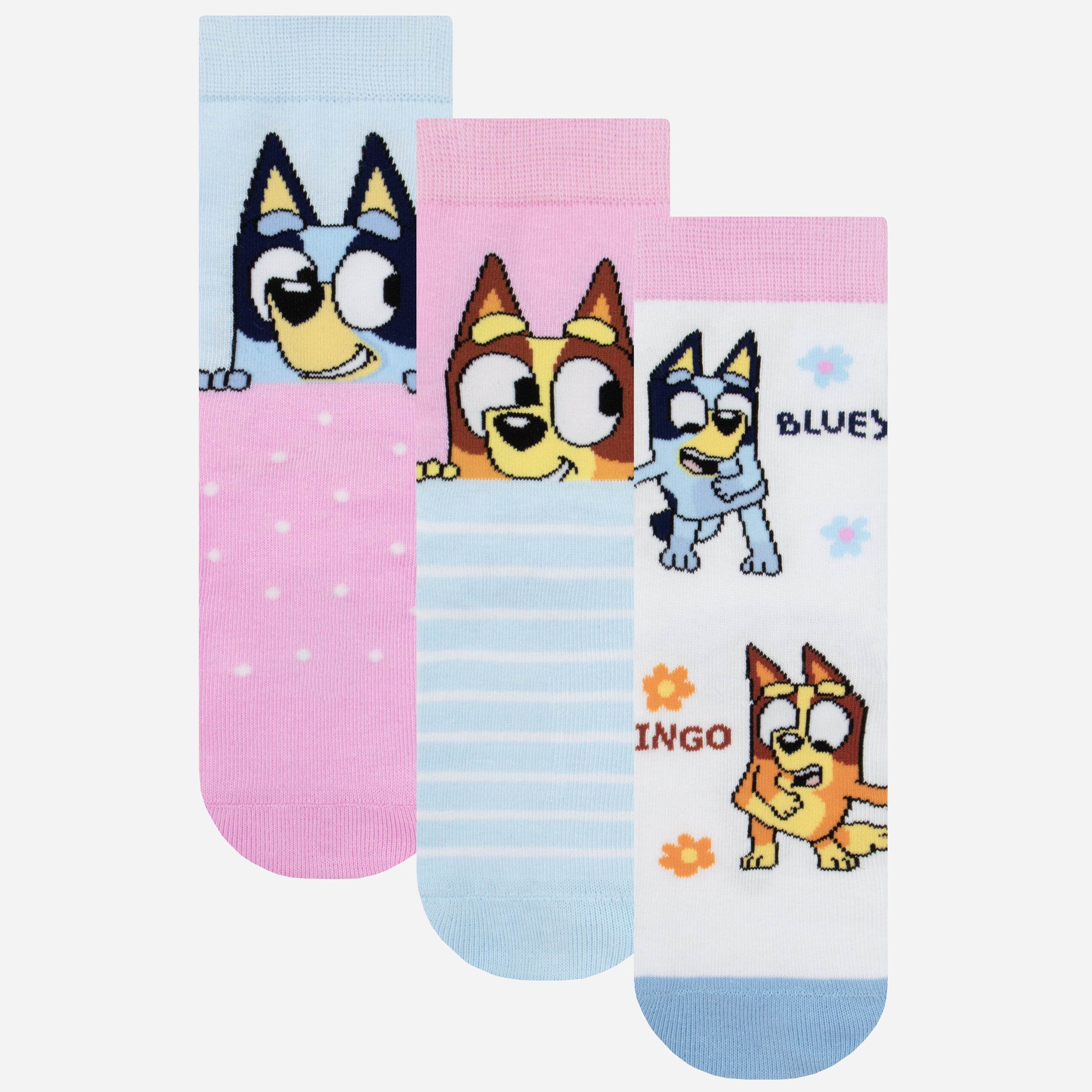 Bluey Girls Socks | Bluey And Bingo Socks For Girls | Blue And Pink ...