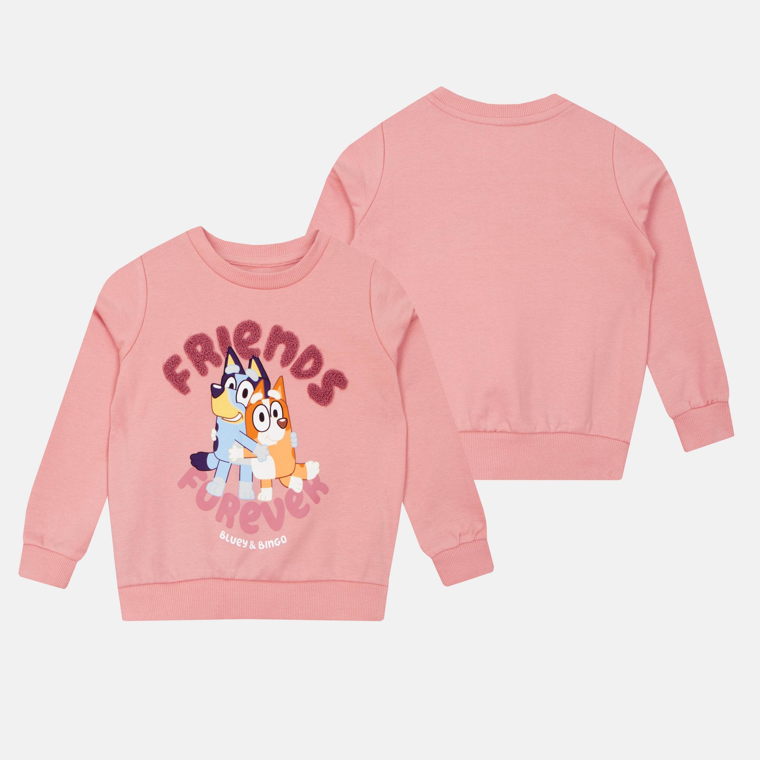 Bluey Girls Sweatshirt | 100% Cotton | Embroidered Design | Pink Jumper ...