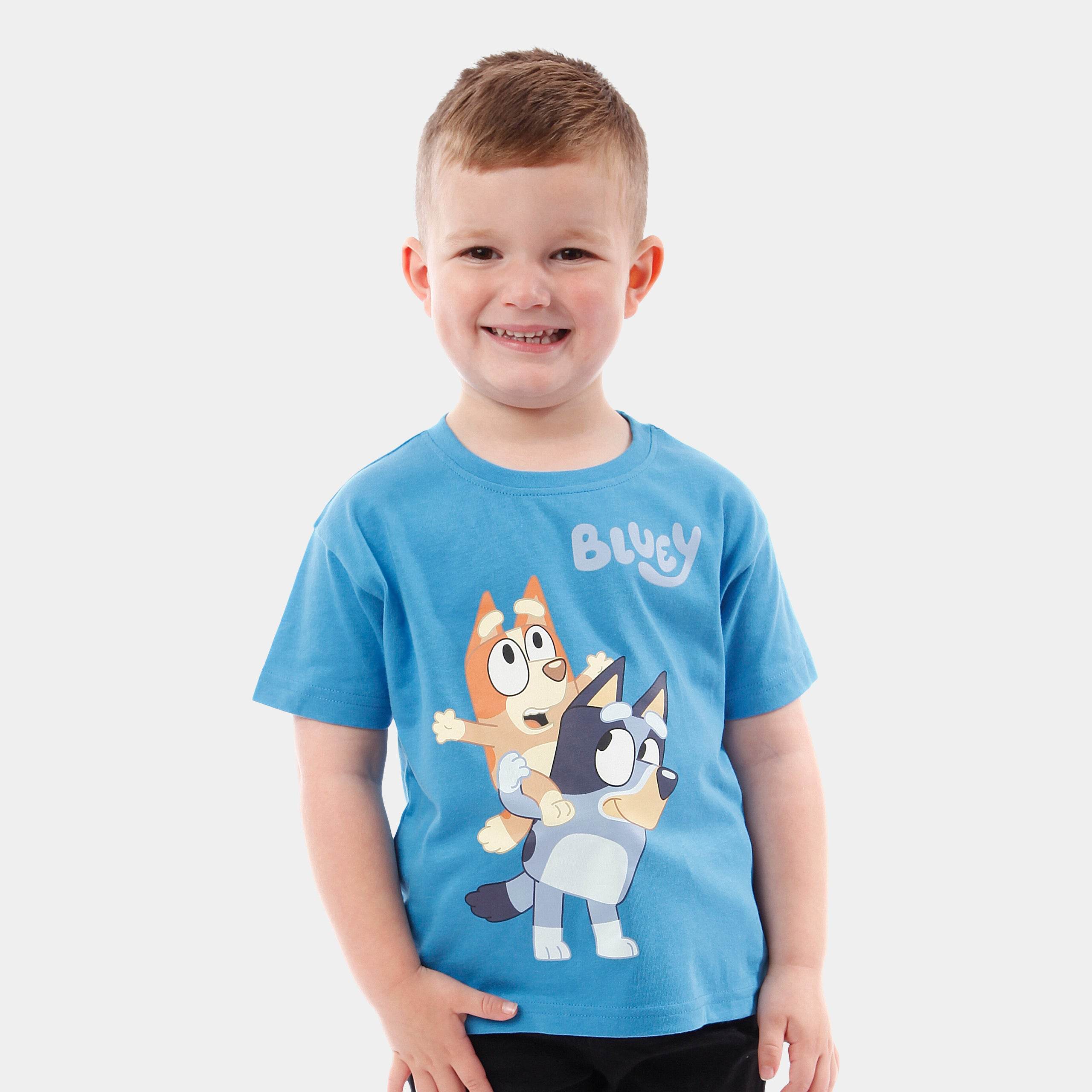 Bluey Kids T Shirt | 100% Cotton | Blue | Bluey & Bingo Tee – Character.com