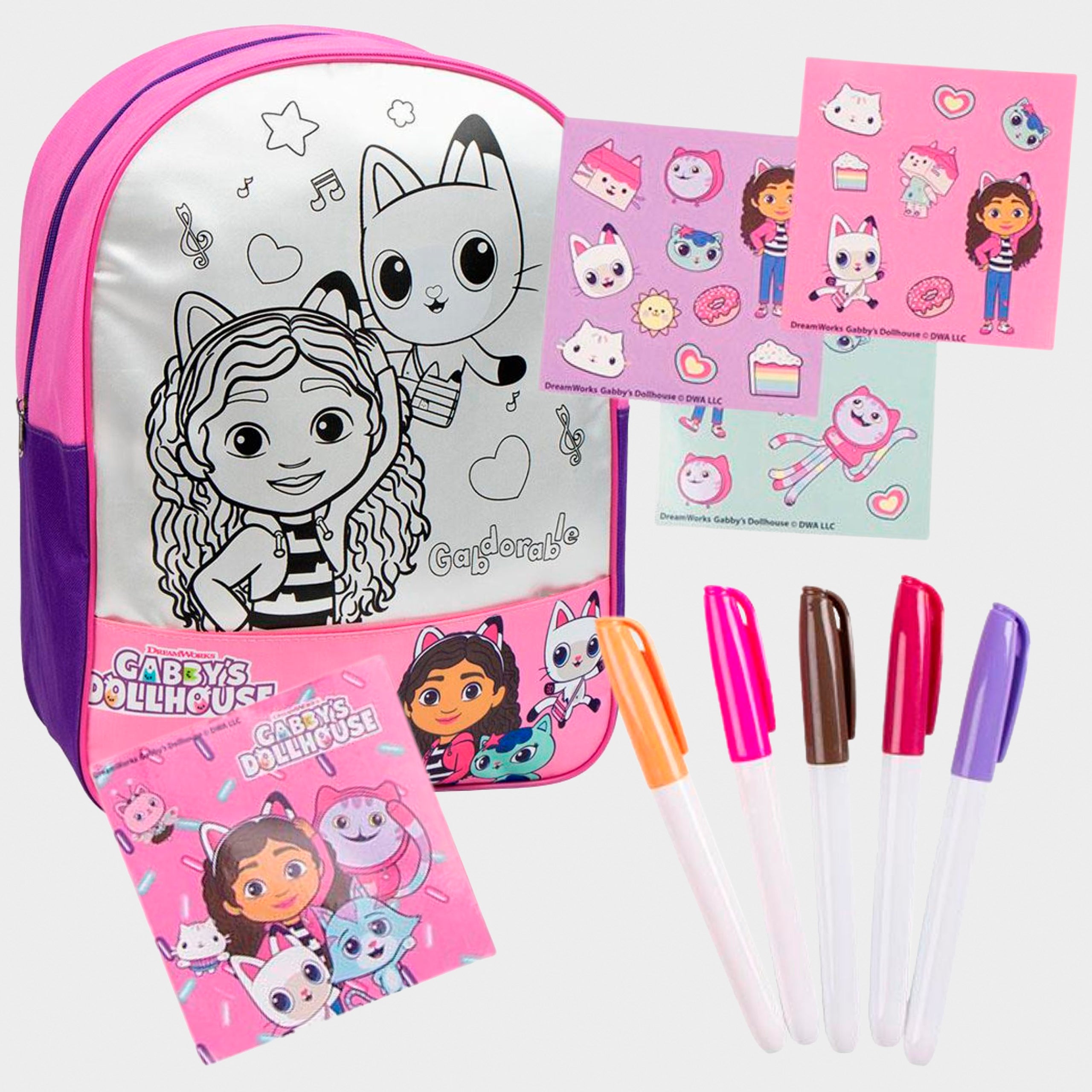 Gabby's Dollhouse Colour In Backpack | School Bag For Girls – Character.com