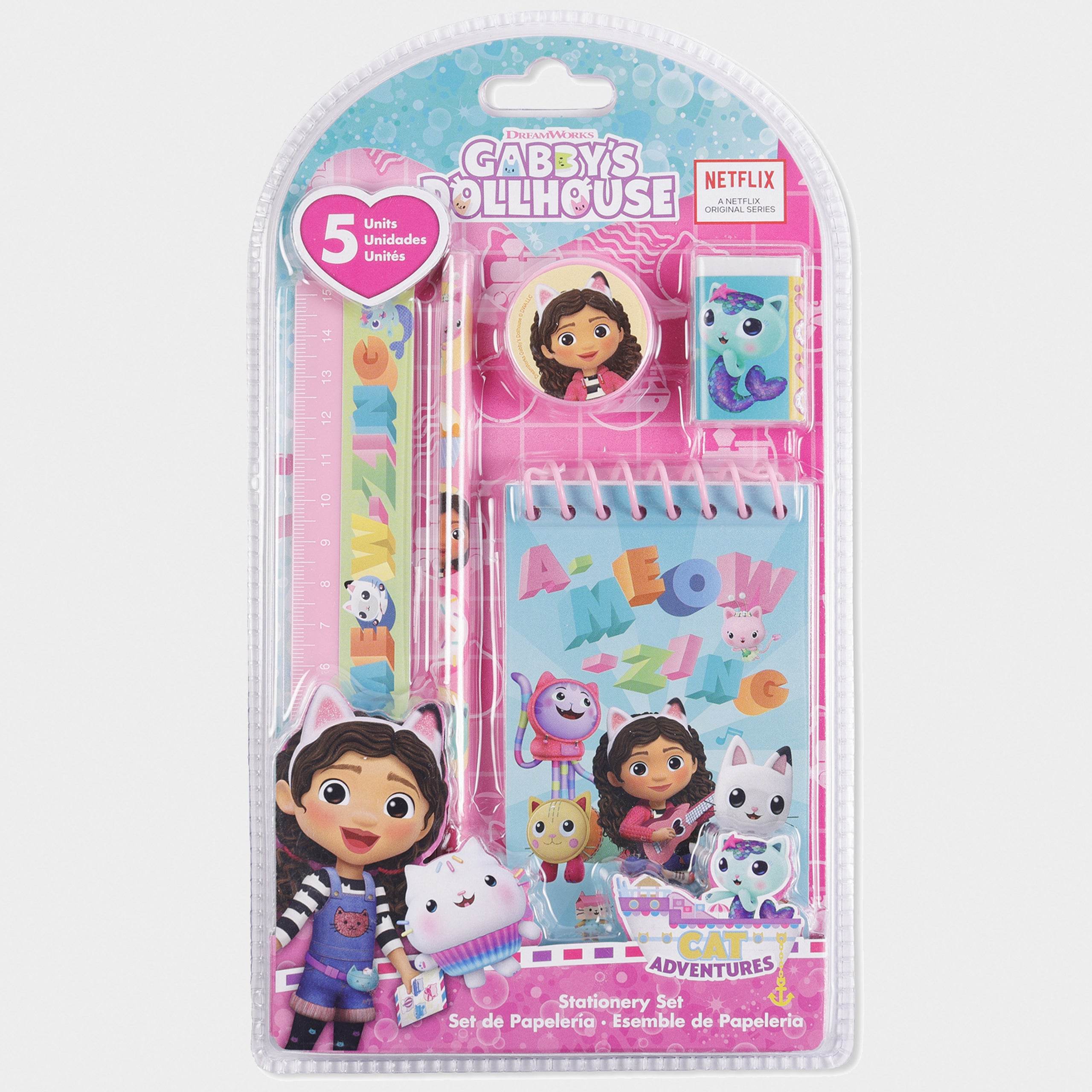 Gabby's Dollhouse 5 Piece Stationary Set | Gift | Official Merchandise ...