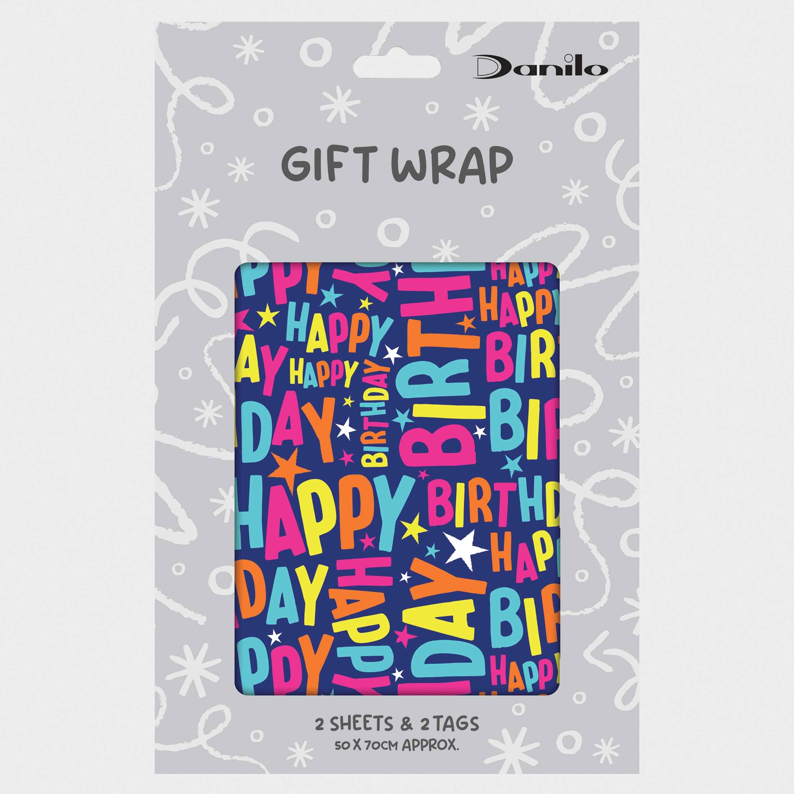 Happy Birthday Gift Wrap And Tags | Birthday Wrapping Paper | Kids ...