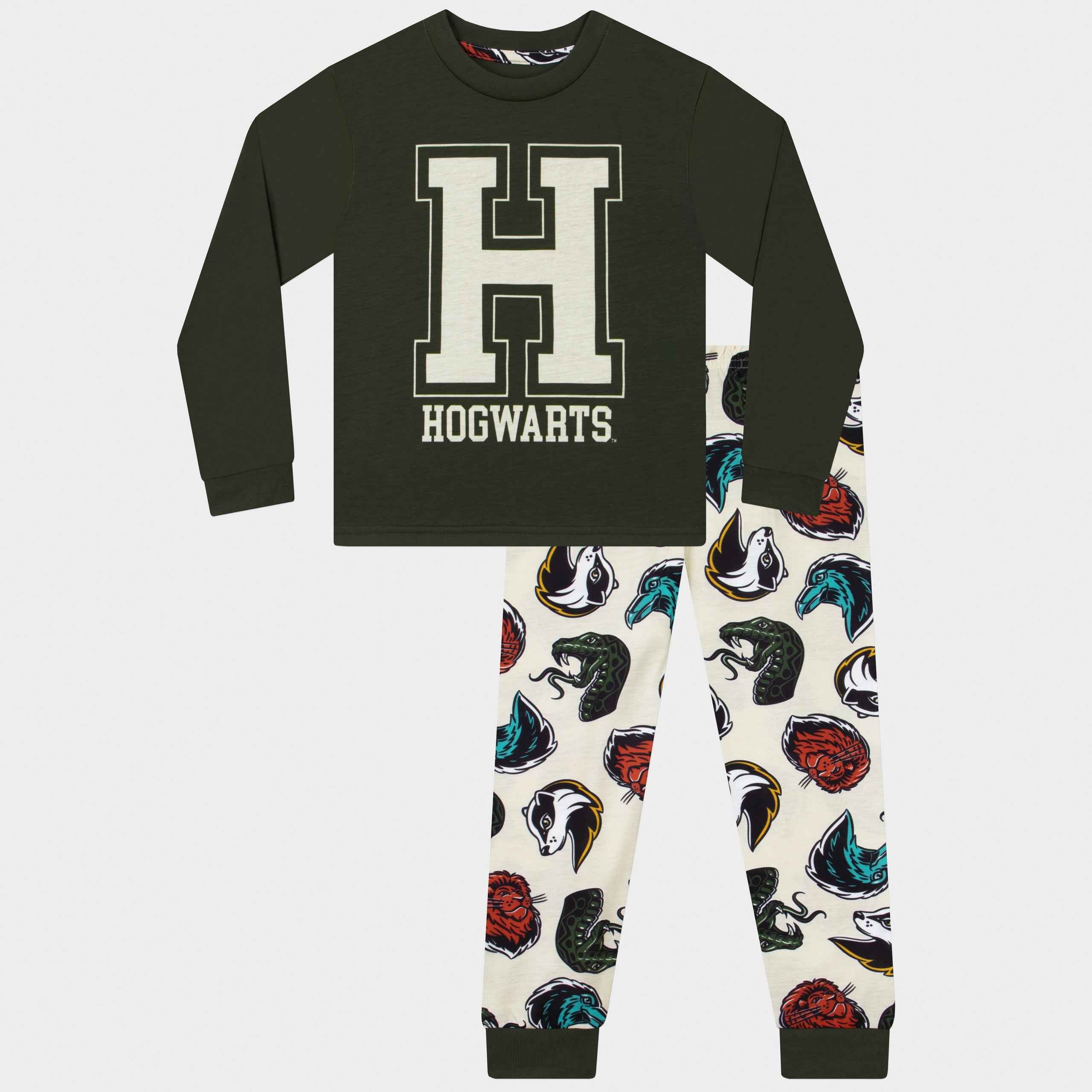 Harry Potter Pyjamas | Boys Hogwarts Pyjama Set | Boys PJs | Green ...