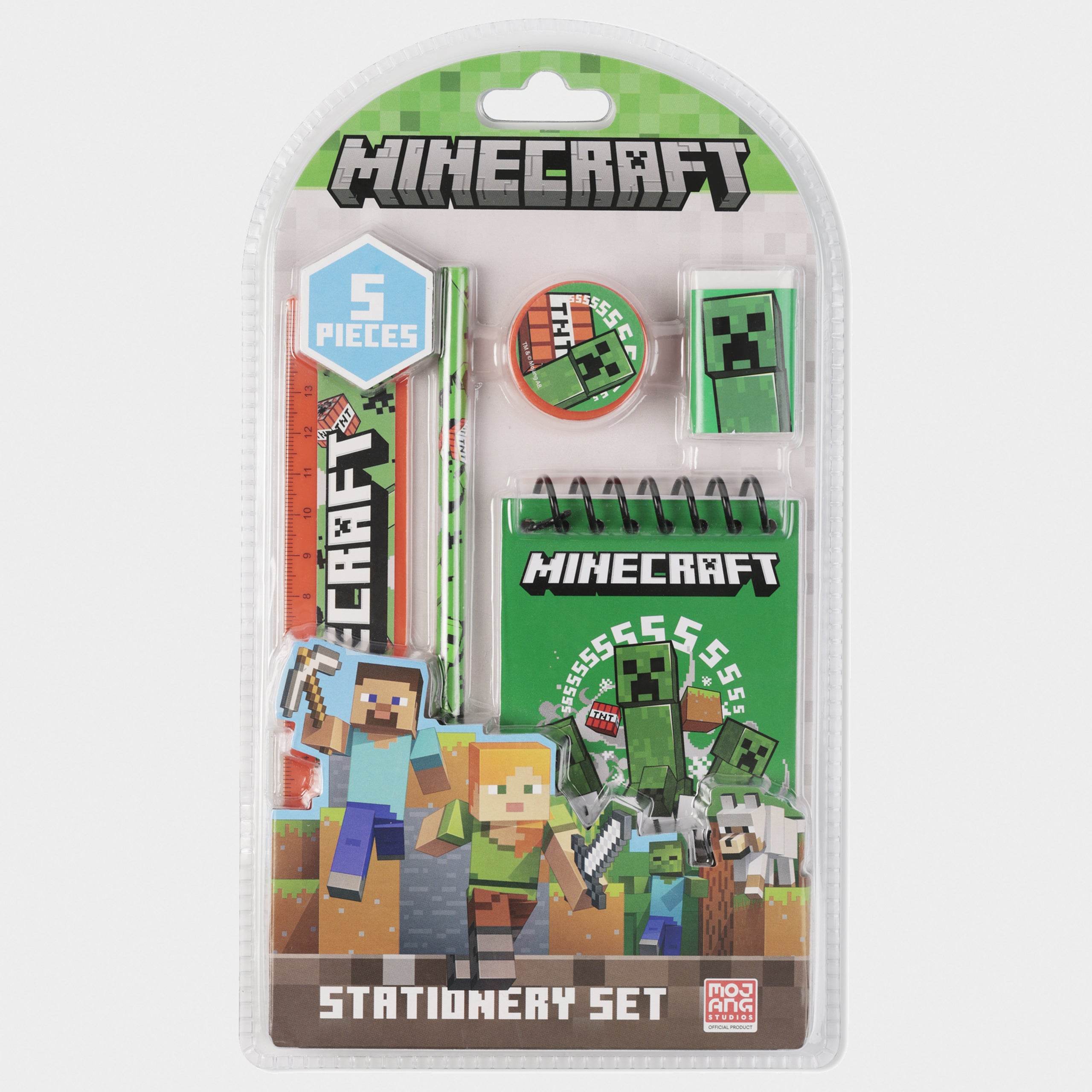 Minecraft 5 Piece Stationary Set | Gaming Gift | Official Merchandise ...