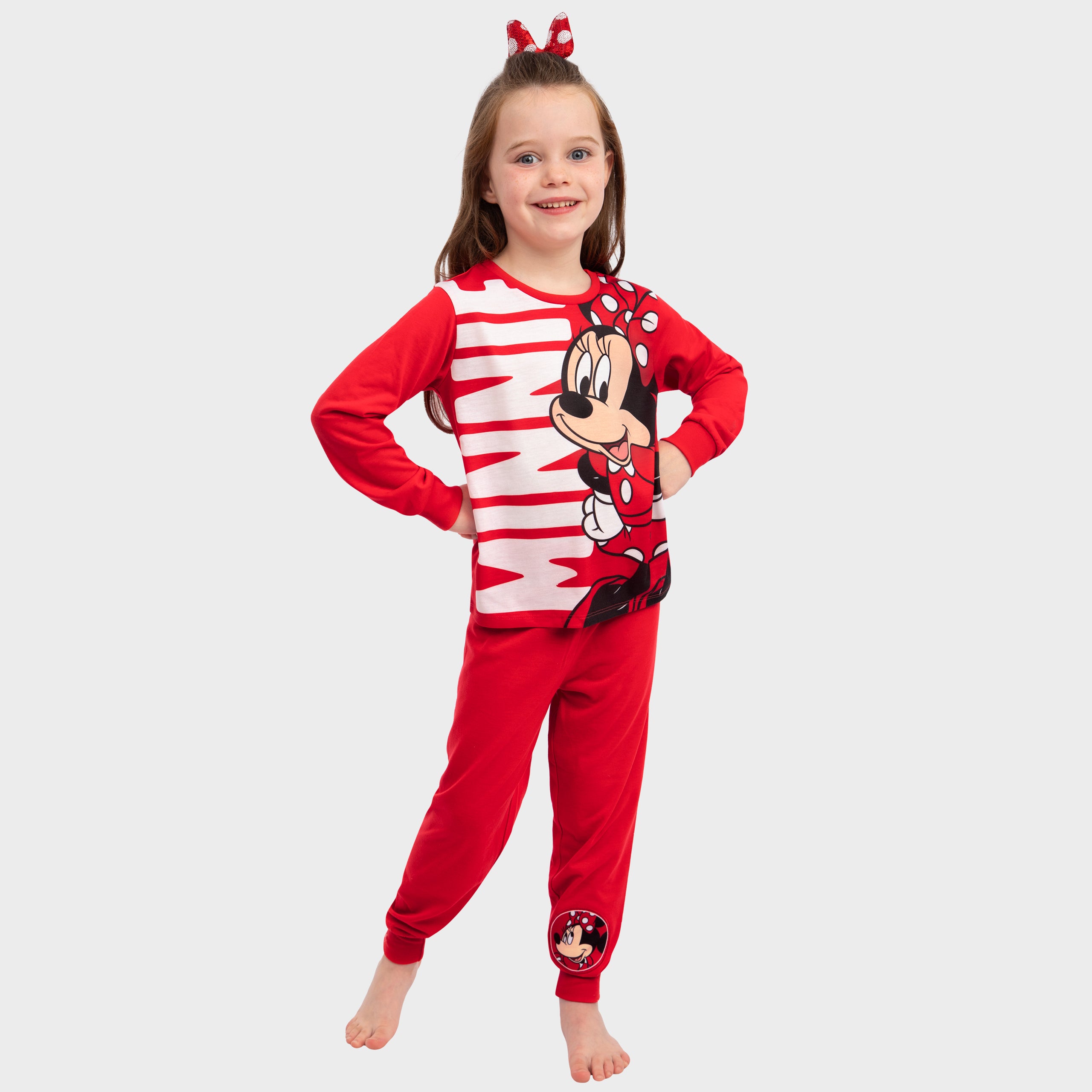 Minnie Mouse Long Pyjamas | Girls Disney Pyjamas | Girls Pjs | Red ...
