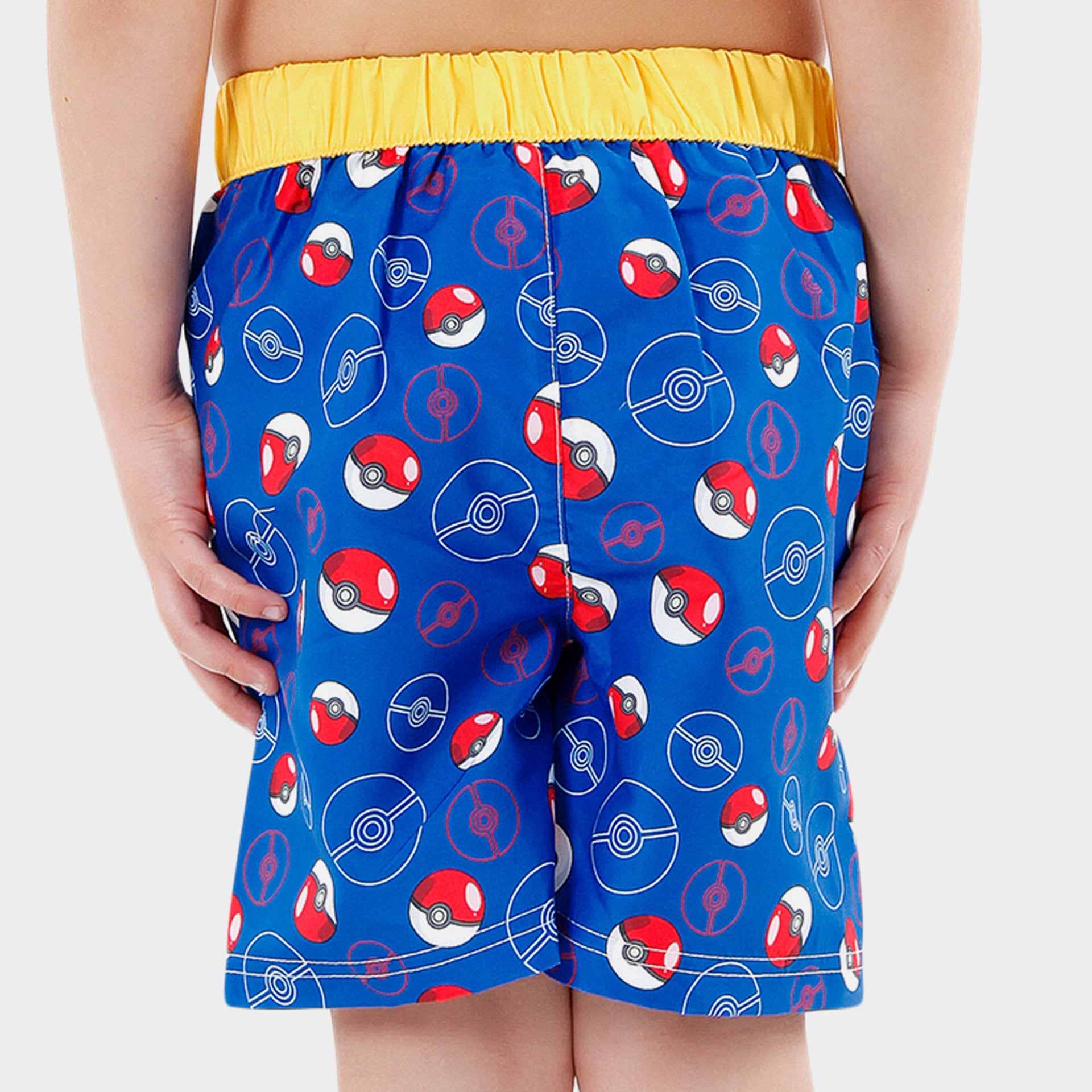 Pokemon Boys Swim Shorts | Kids Pokeball Shorts | Blue/Yellow | 100% ...