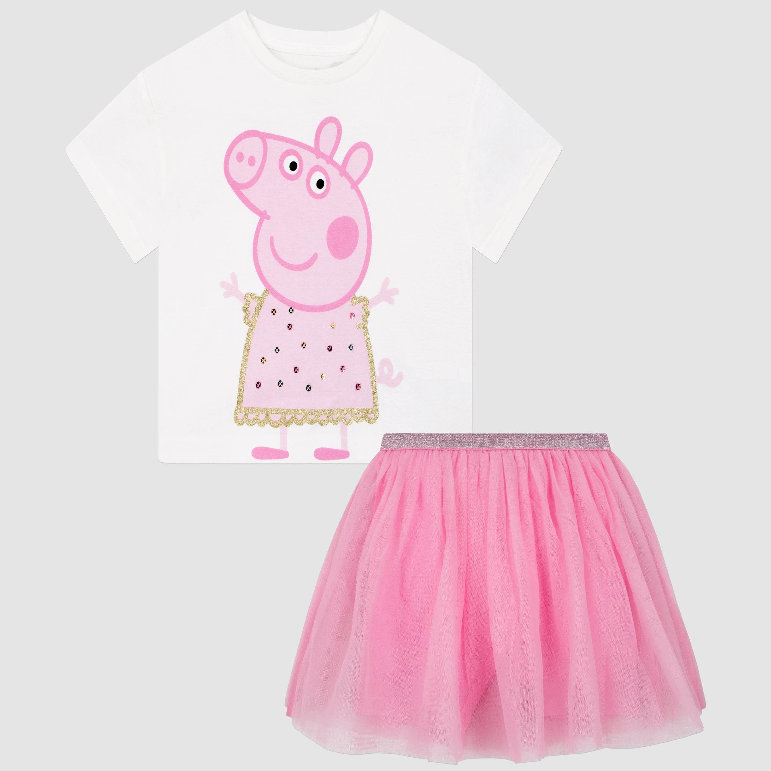 Peppa Pig T Shirt Dress Peppa Pig Tutu Birthday Outfit With Red