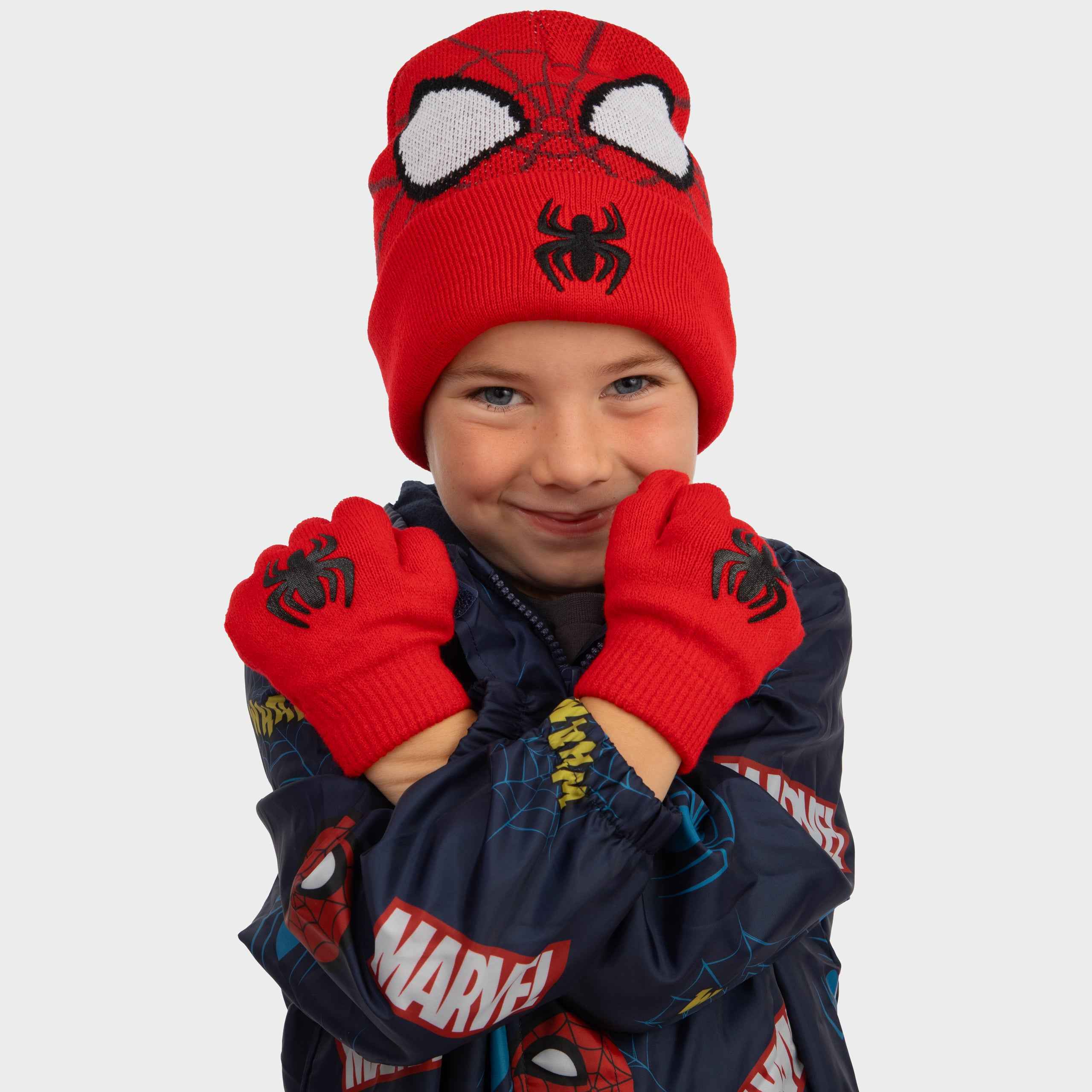 Spider-Man Winter Hat And Gloves Set | Spidey Winter Hat For Boys | Red ...