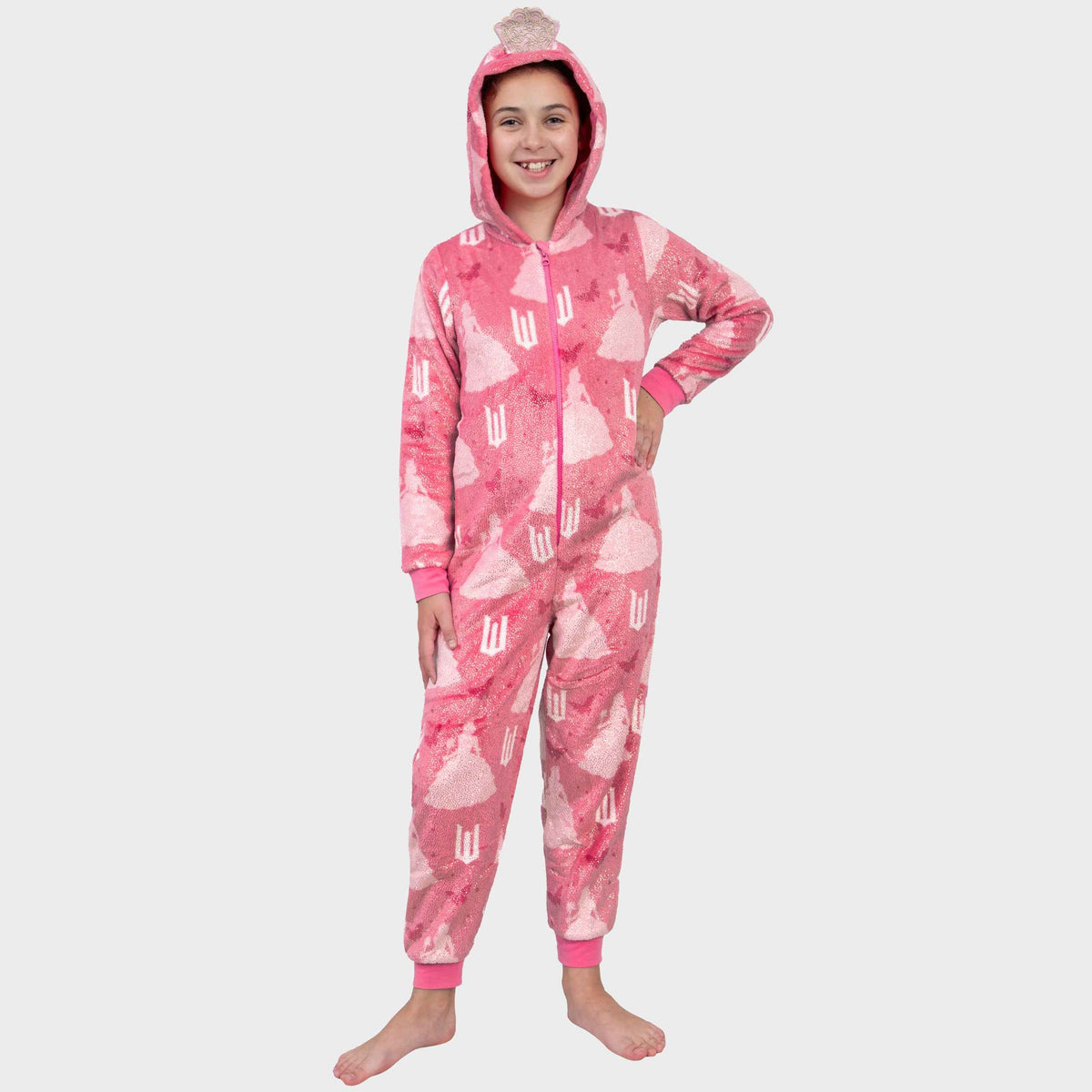Wicked Onesie | Glinda Hooded Onesie | Girls Fleece Pyjamas – Character.com