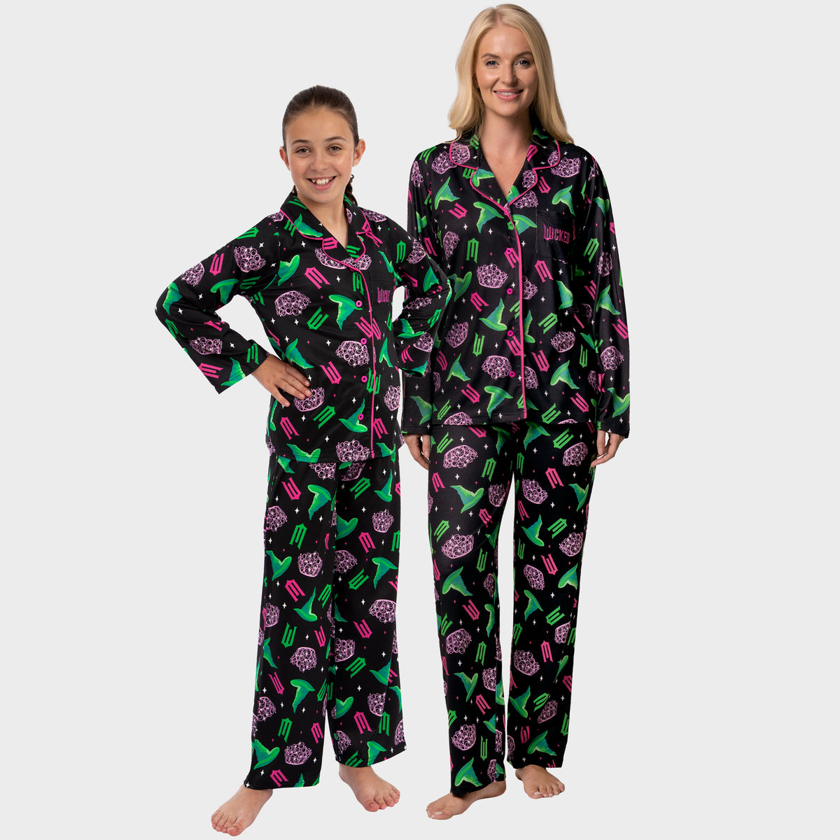 Wicked Womens Long Pyjama Set | Glinda And Elphaba Ladies 2 Piece Pjs ...