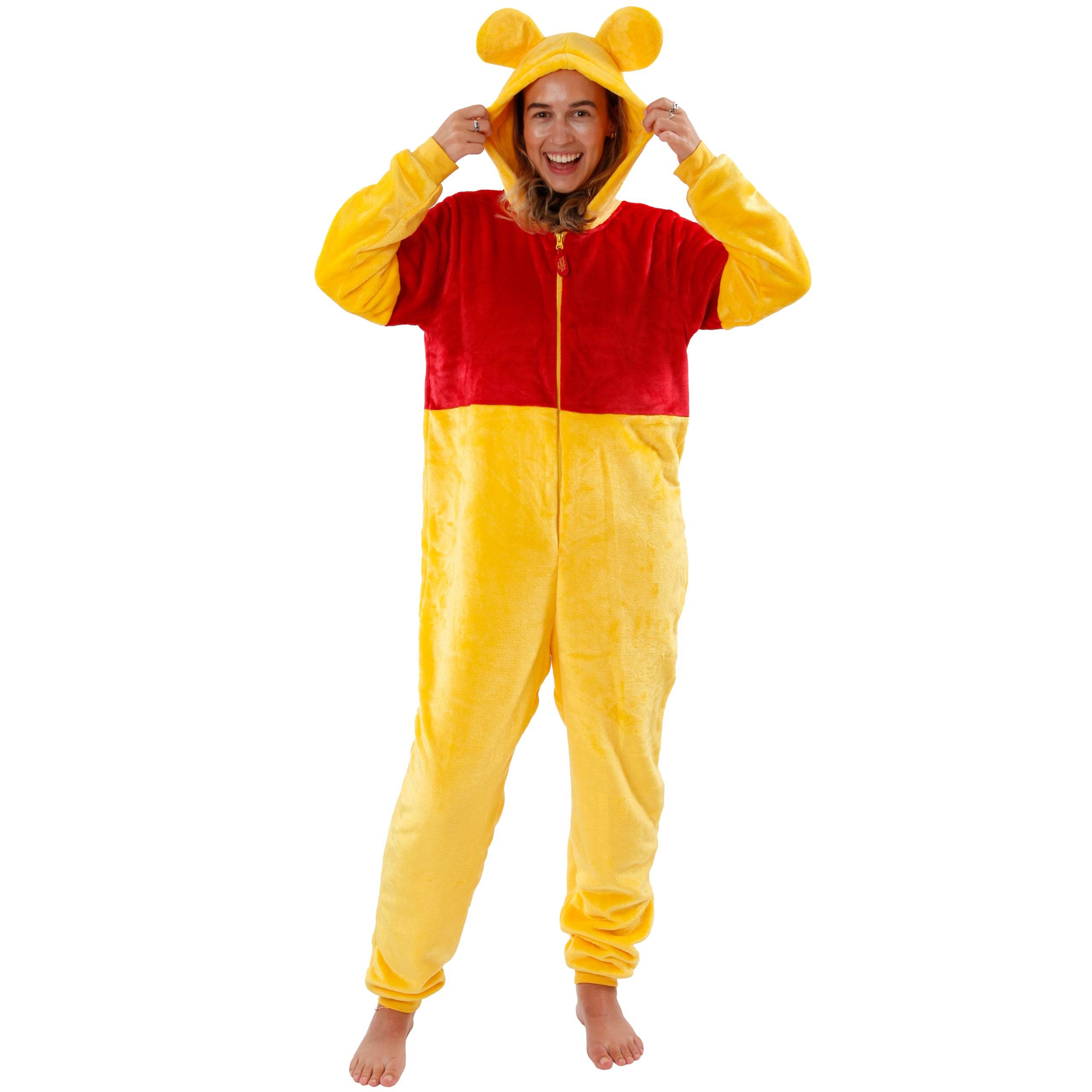 Disney Winnie The Pooh Womens Onesie | 3D Ears | Soft Fleece | Yellow ...