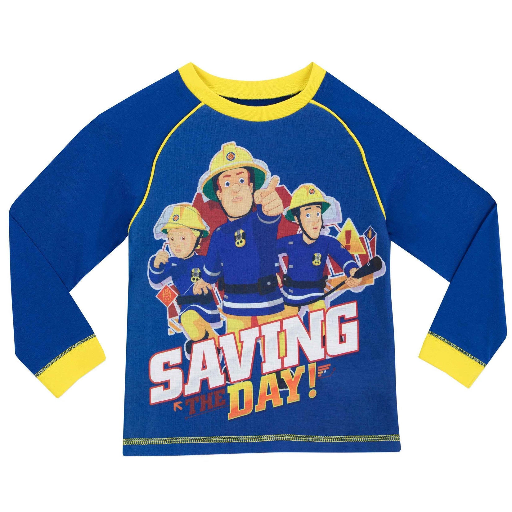 Fireman Sam Boys Pyjamas I Kids Fireman Sam PJs | Blue/Yellow ...