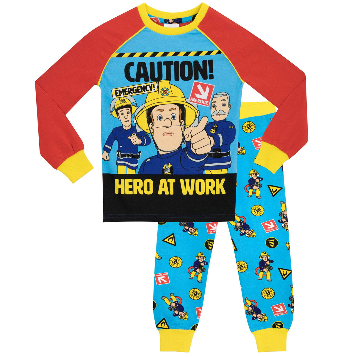 Fireman Sam Kids Pyjamas | Snuggle Fit PJs | Blue/Red – Character.com