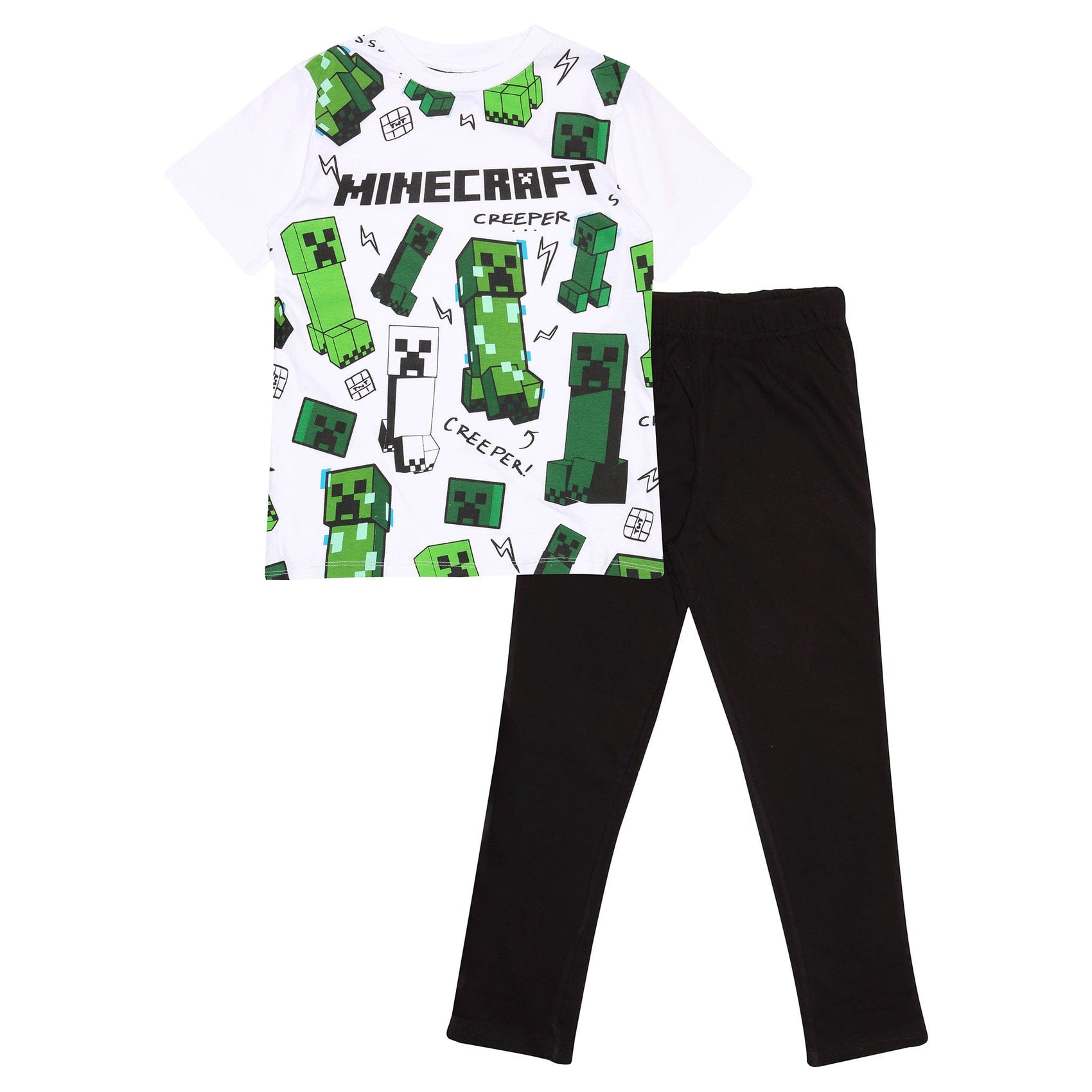 Minecraft Glitching Creeper Kids Long Pyjamas Set – Character.com