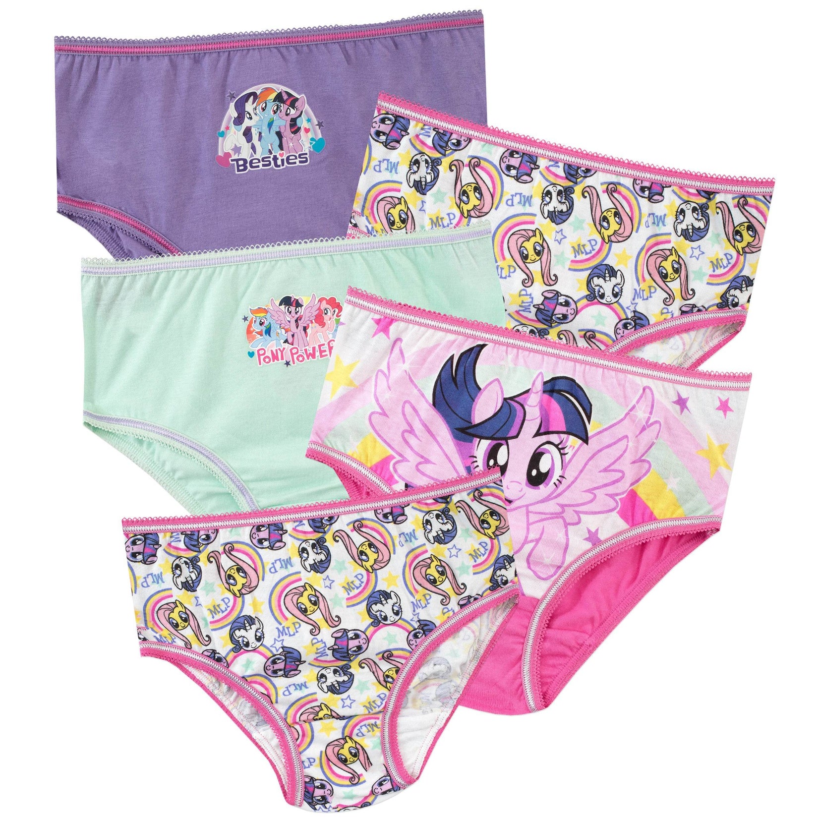 My Little Pony Girls Underwear 5 Pack | 100% Cotton | Pink/Blue ...