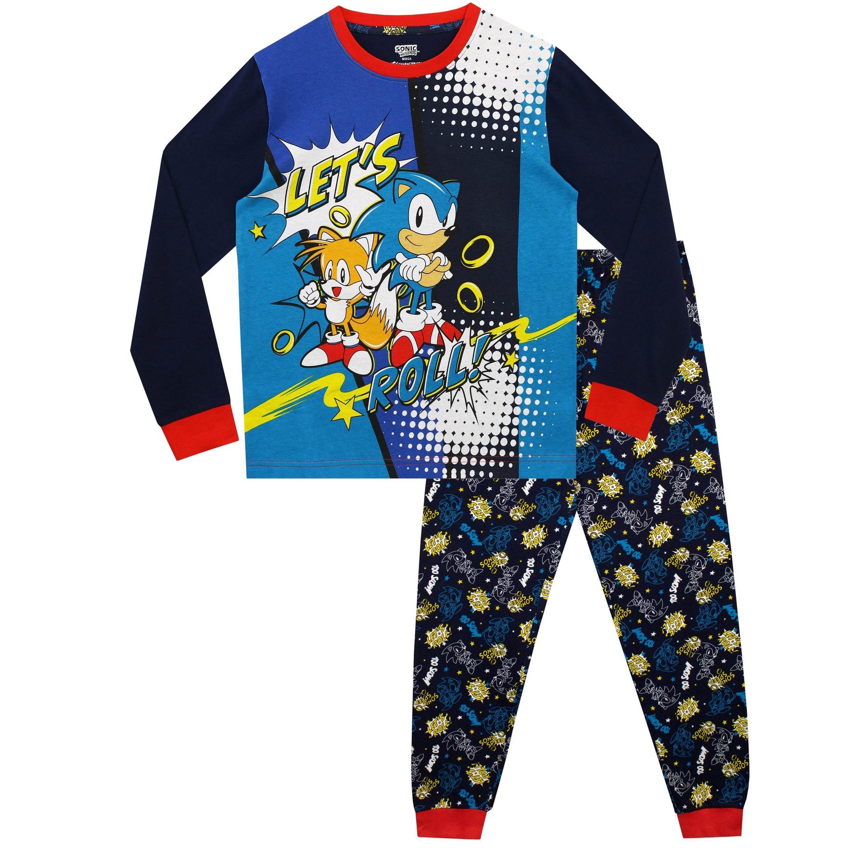 Sonic Boys Pyjamas | Long Sleeve | Sonic & Tails PJs | Blue – Character.com