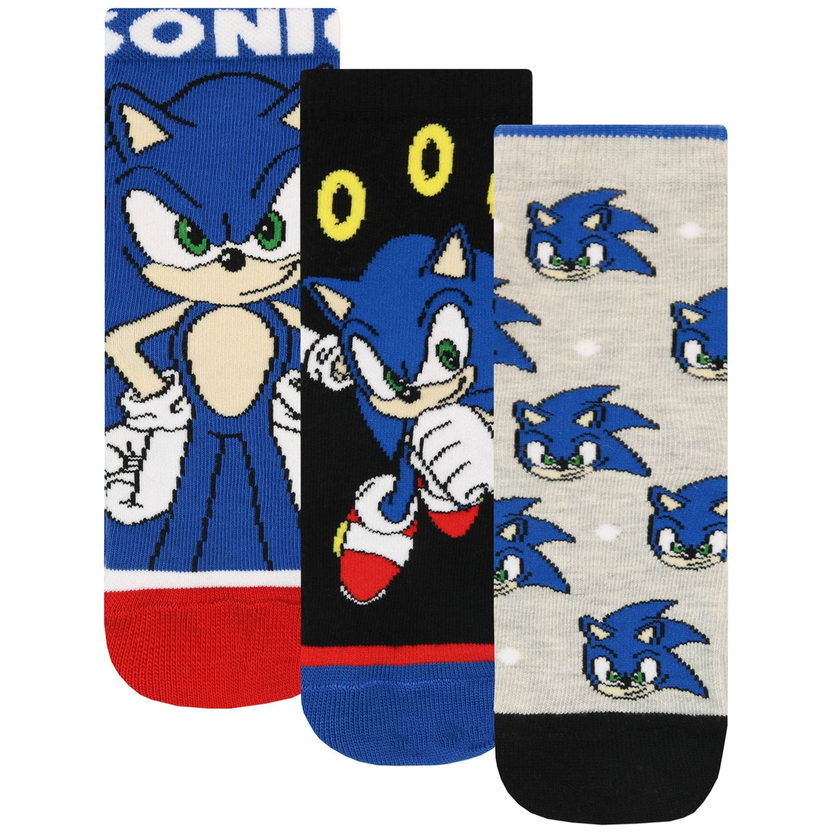 Sonic Kids Socks | 3 Pack Cotton Socks | Sonic The Hedgehog | Blue ...