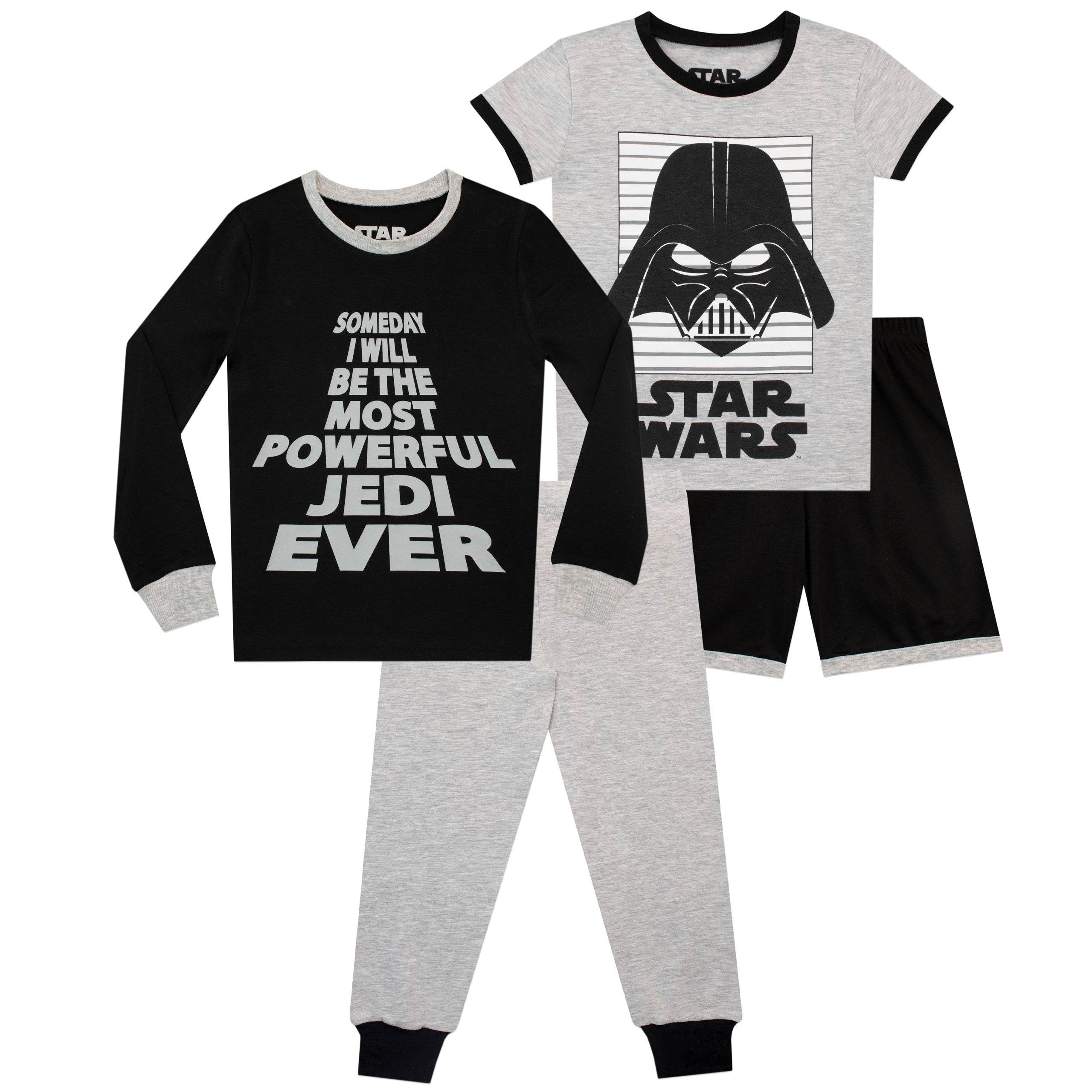 Star Wars Boys Pyjamas | 2 Pack | Long & Short Sleeve | Darth Vader ...